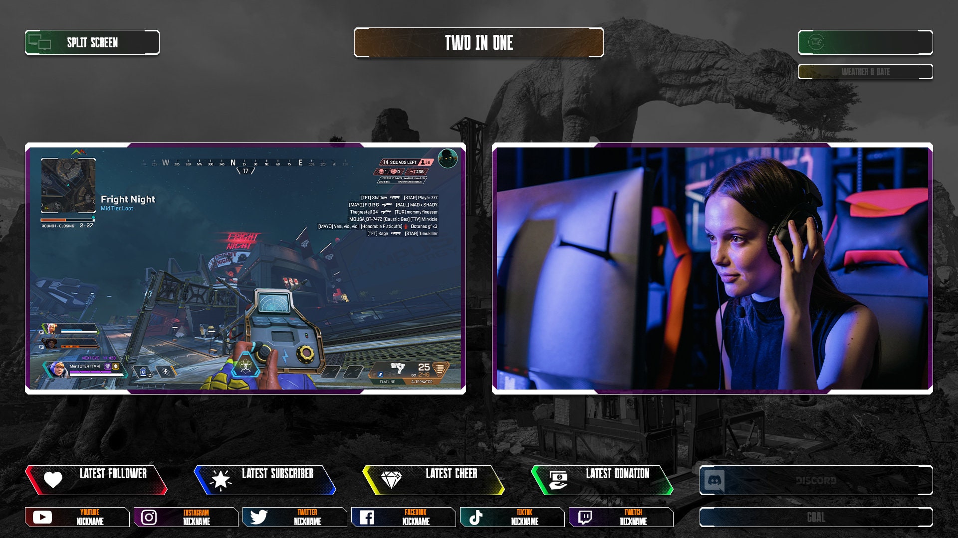 Apex Legends Animated Stream Overlay for OBS. Twitch Youtube - Etsy UK