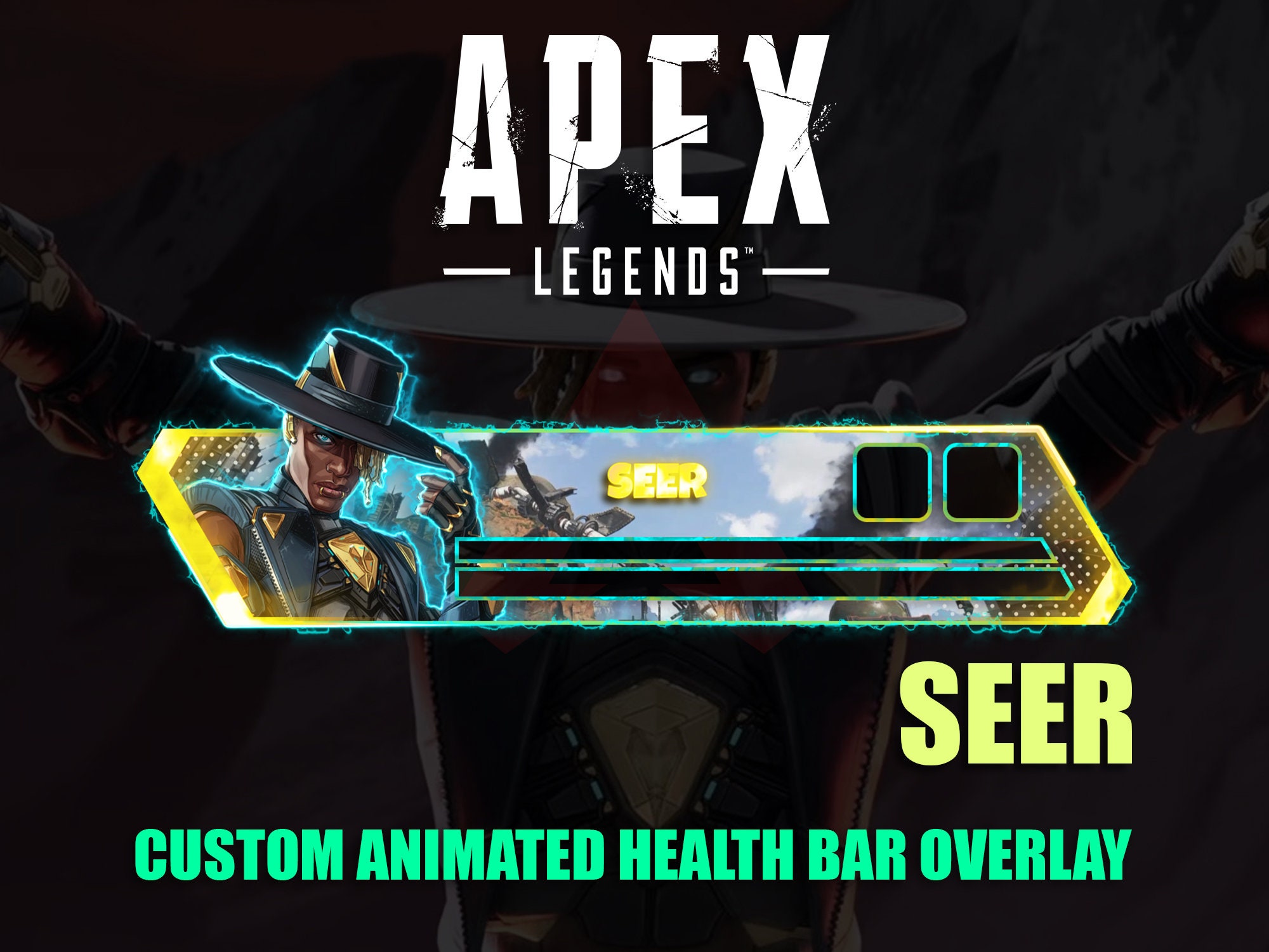 Apex Legends Seer Custom Animated Health Bar Overlay for Twitch, Youtube, Tiktok, Facebook or ...