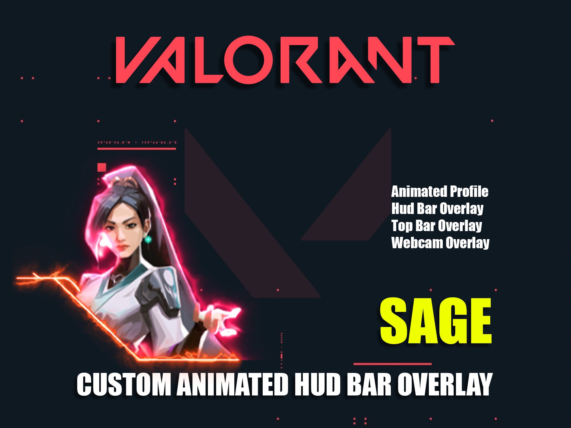 Valorant Agent Sage Custom Animated Hud Bar Overlay for Twitch, Youtube ...