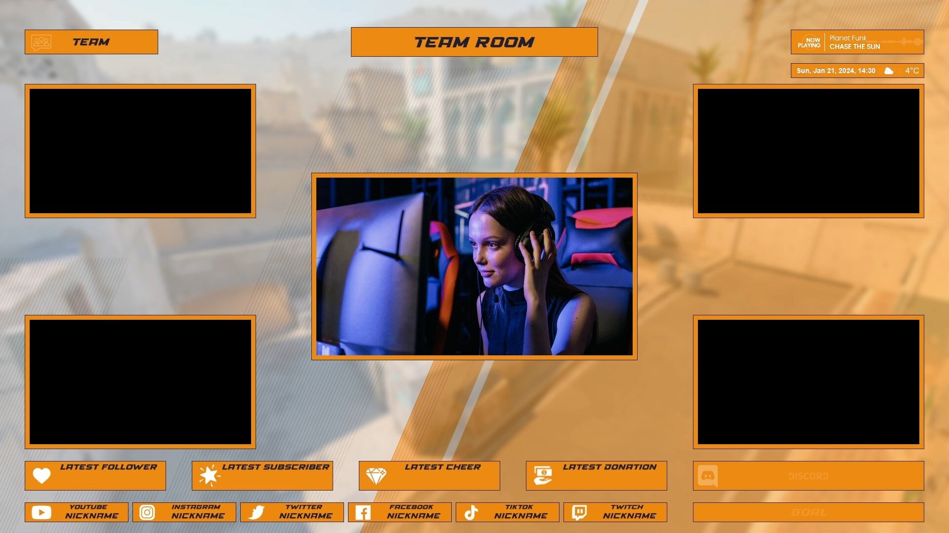 Counter-strike Animated Stream Overlay for OBS. Twitch, Youtube, Kick ...