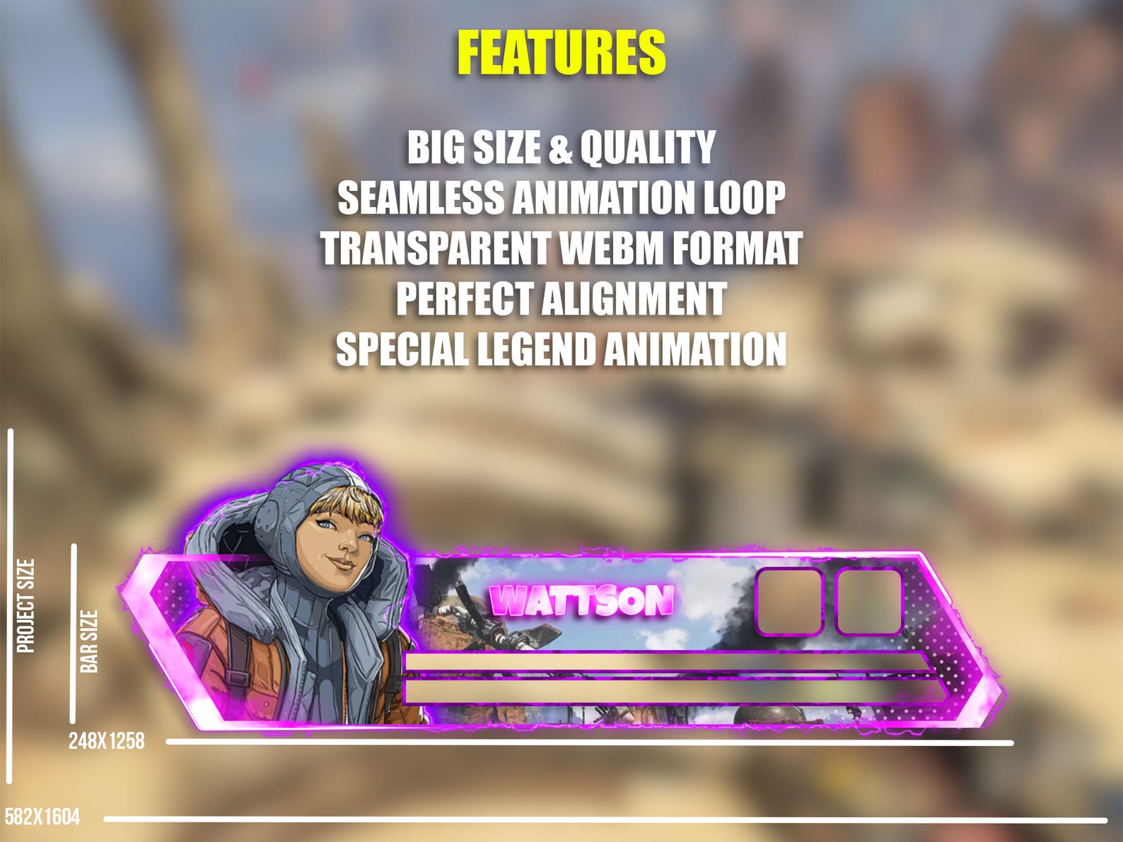 Apex Legends Wattson Custom Animated Health Bar Overlay for Twitch ...
