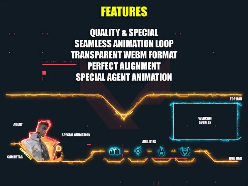 Valorant Phoenix Animated HUD Bar Overlay: Custom Streamer Design ...