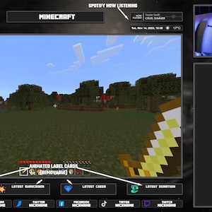 Minecraft Animated Stream Overlay for OBS. Twitch, Youtube, Kick ...