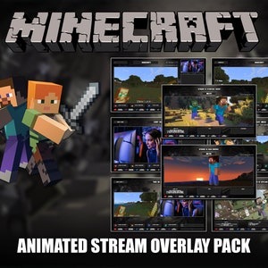 Minecraft Animated Stream Overlay for OBS. Twitch, Youtube, Kick ...