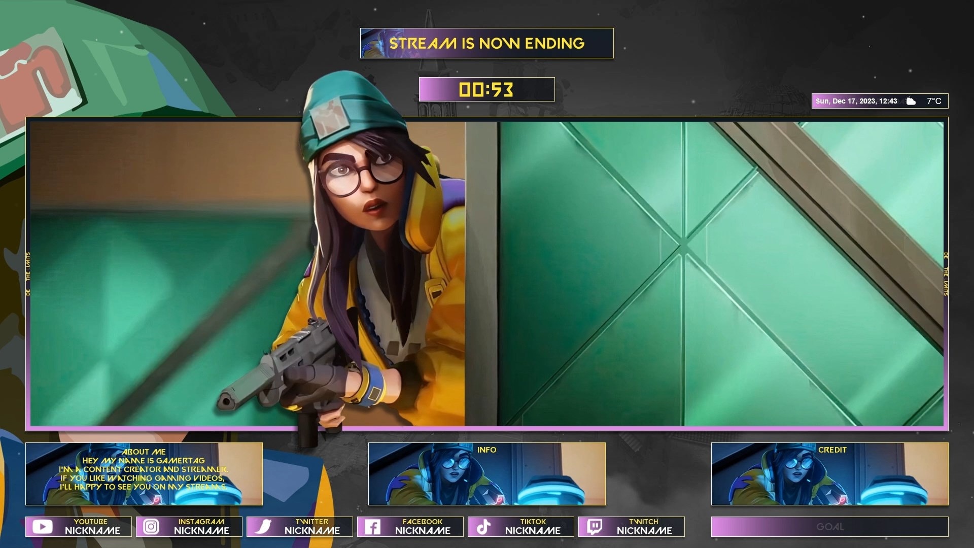 Valorant Agent Killjoy Animated Stream Overlay for OBS. Twitch, Youtube ...