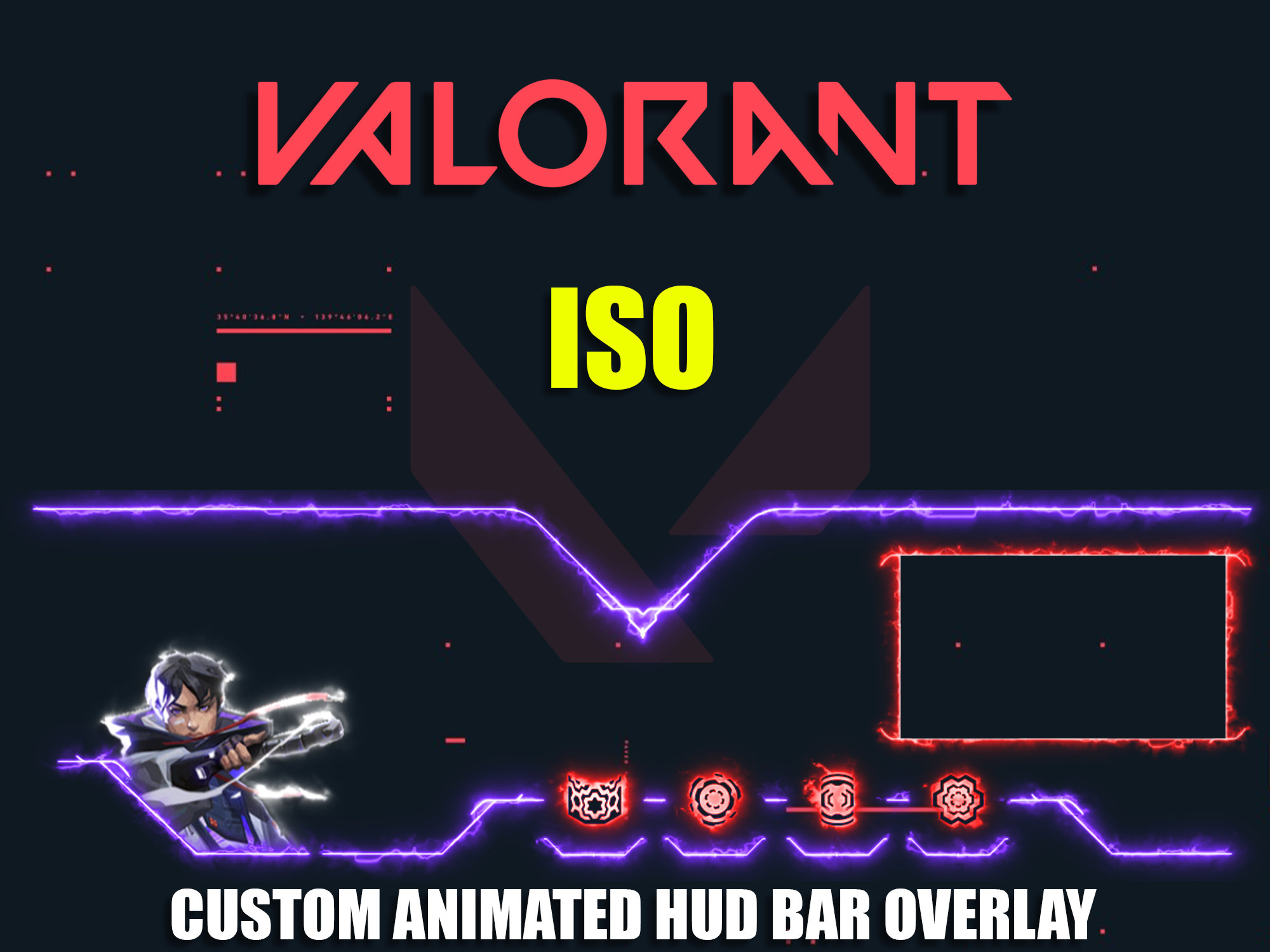 Valorant Agent Iso Custom Animated Hud Bar Overlay for Twitch, Youtube ...
