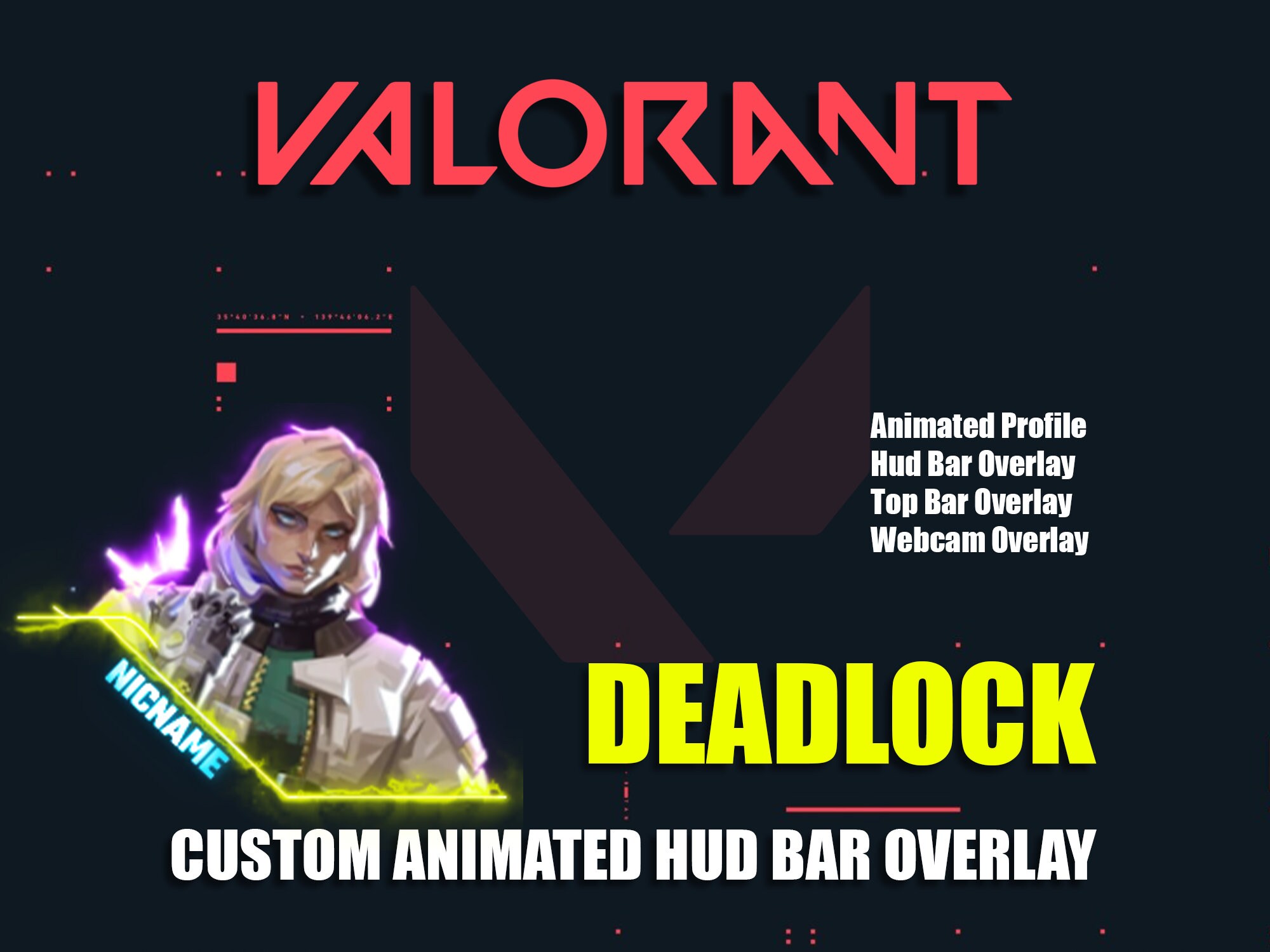 Valorant Agent Deadlock Custom Animated Hud Bar Overlay for - Etsy