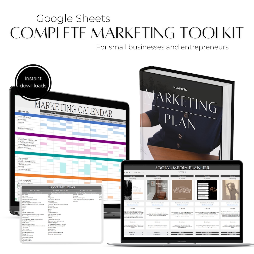 Complete Marketing Toolkit Digital Download Marketing Calendar Planner ...