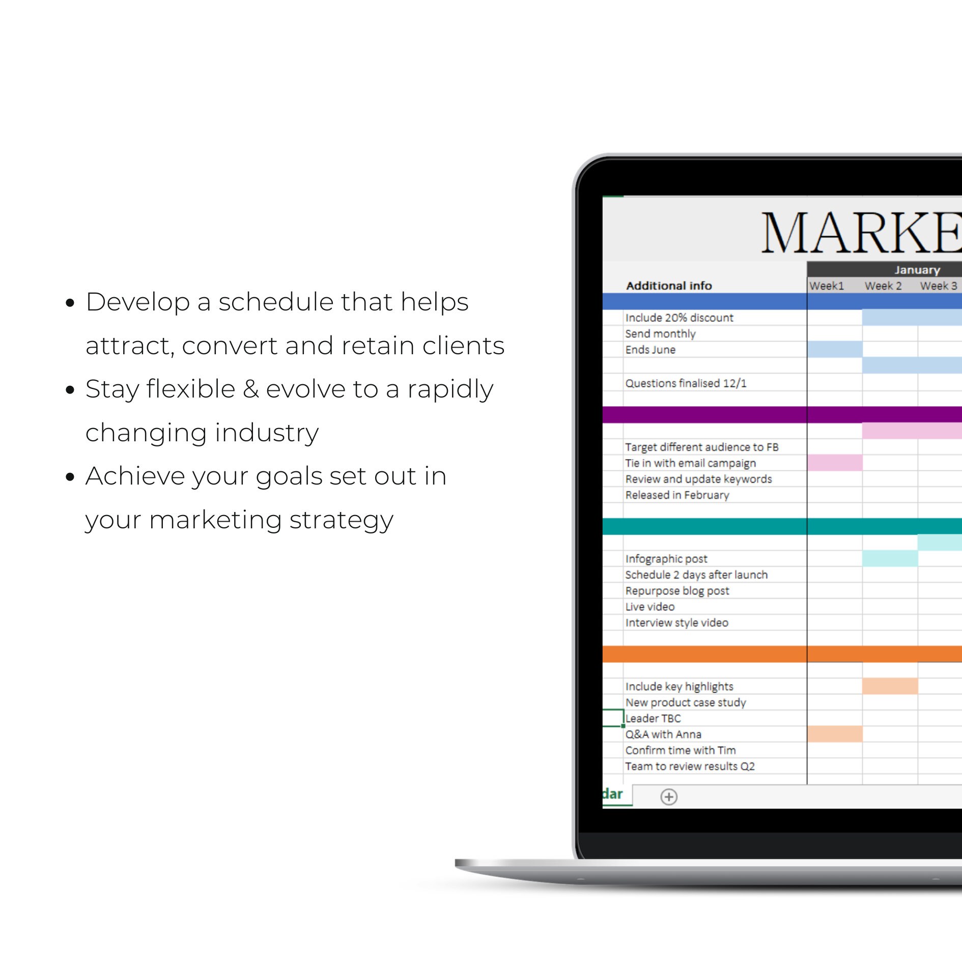 Complete Marketing Toolkit Digital Download Marketing Calendar Planner ...