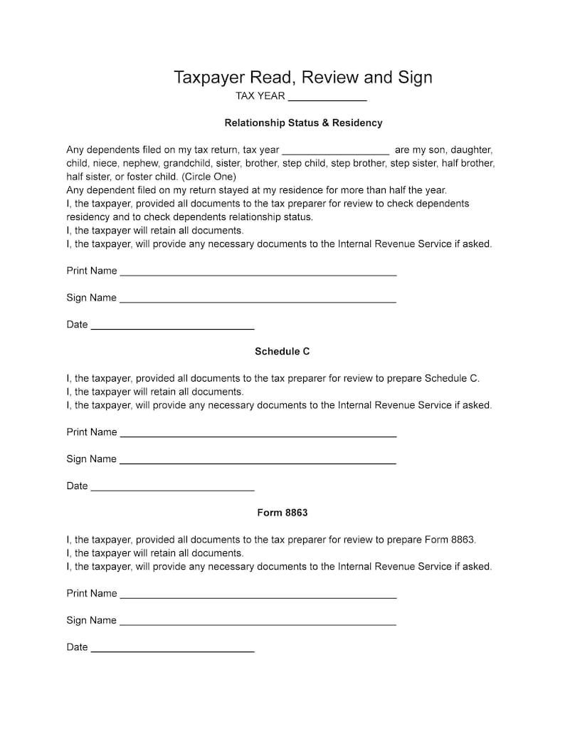 Tax Prep Checklist - Etsy