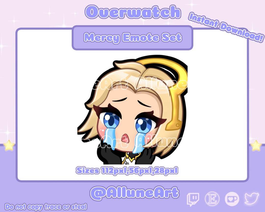 Cute Mercy Cry Emote - Chibi Girl -twitch Emotes Pack - Discord ...