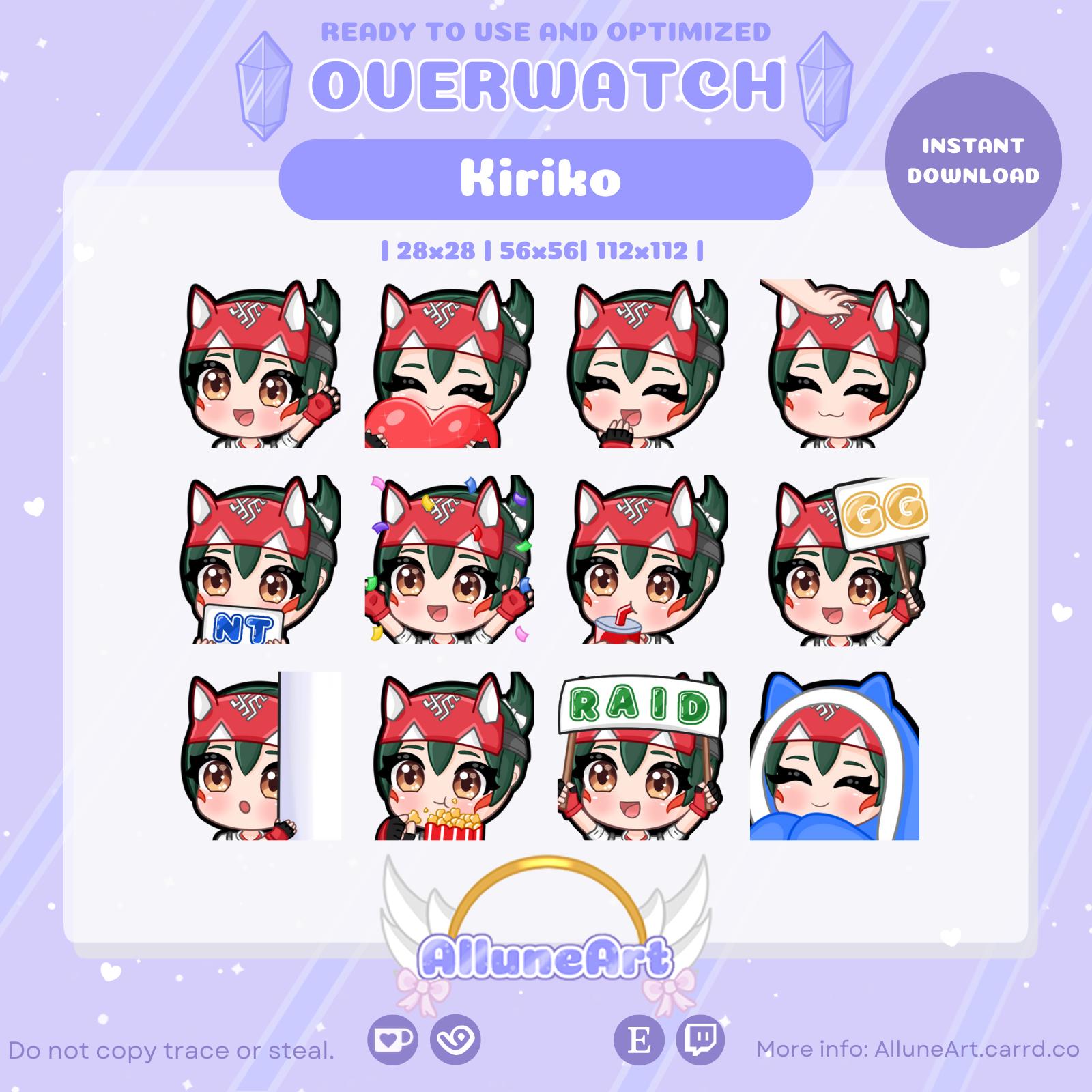 Kiriko | Overwatch 2 | Cute | Chibi Emotes for Twitch/youtube/kick - Etsy
