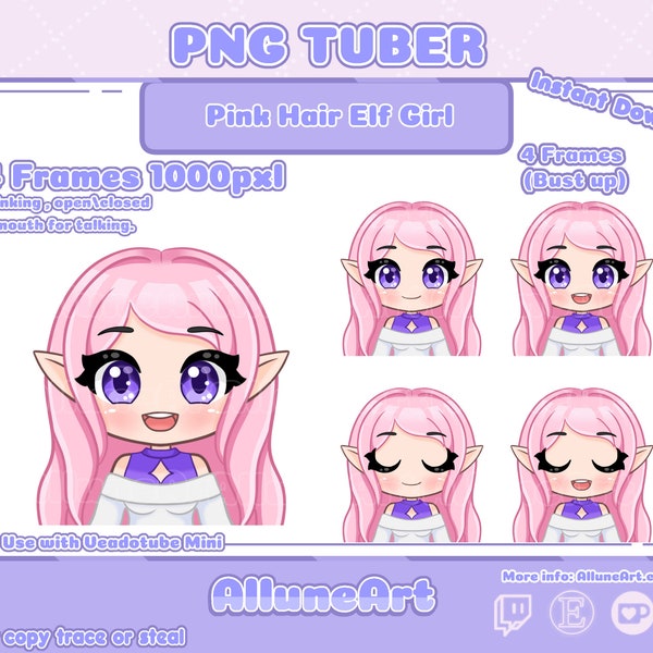 Pink Elf Girl Vtuber - Etsy