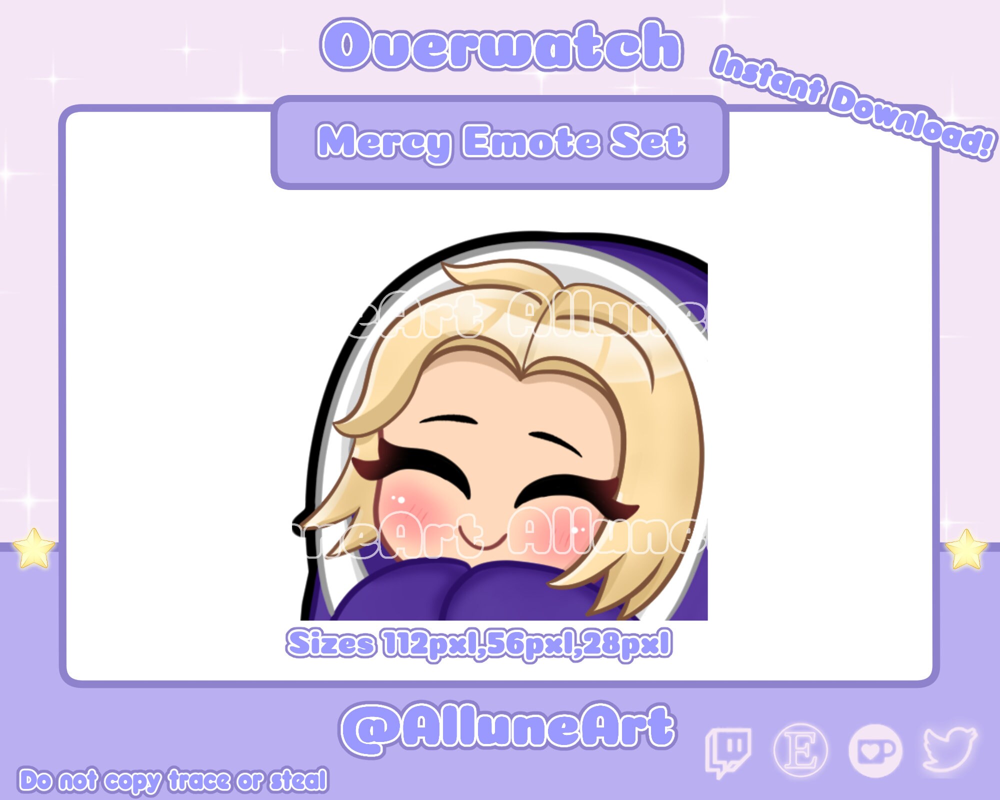 Cute Mercy Cosy Emote - Chibi Girl -twitch Emotes Pack - Discord ...