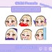 Cute Chibi Girl Blonde Curly Hair Emotes Pngtuber Streamer Discord ...