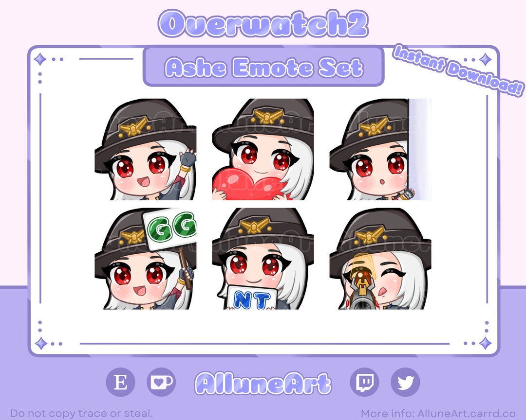Ashe | Overwatch 2 | Cute | Chibi Emotes for Twitch/youtube/kick - Etsy
