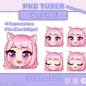 Pngtuber - Catgirl - Pink Hair - Chibi - Streamer - Discord - Vtuber ...