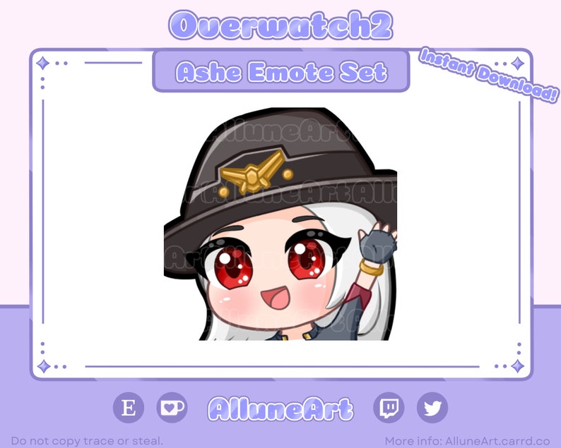 Ashe | Overwatch 2 | Cute | Chibi Emotes for Twitch/youtube/kick - Etsy