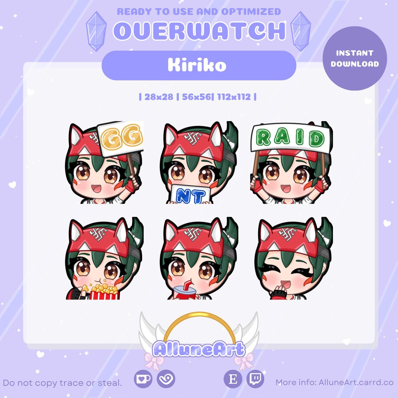 Kiriko | Overwatch 2 | Cute | Chibi Emotes for Twitch/youtube/kick - Etsy