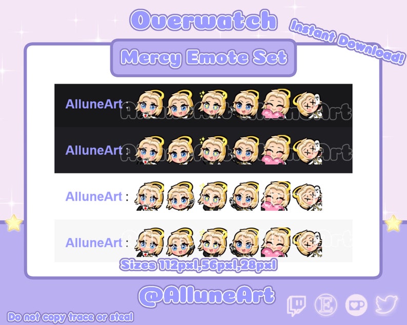 Mercy Overwatch 2 Cute Chibi Emotes for Twitch/youtube/kick - Etsy