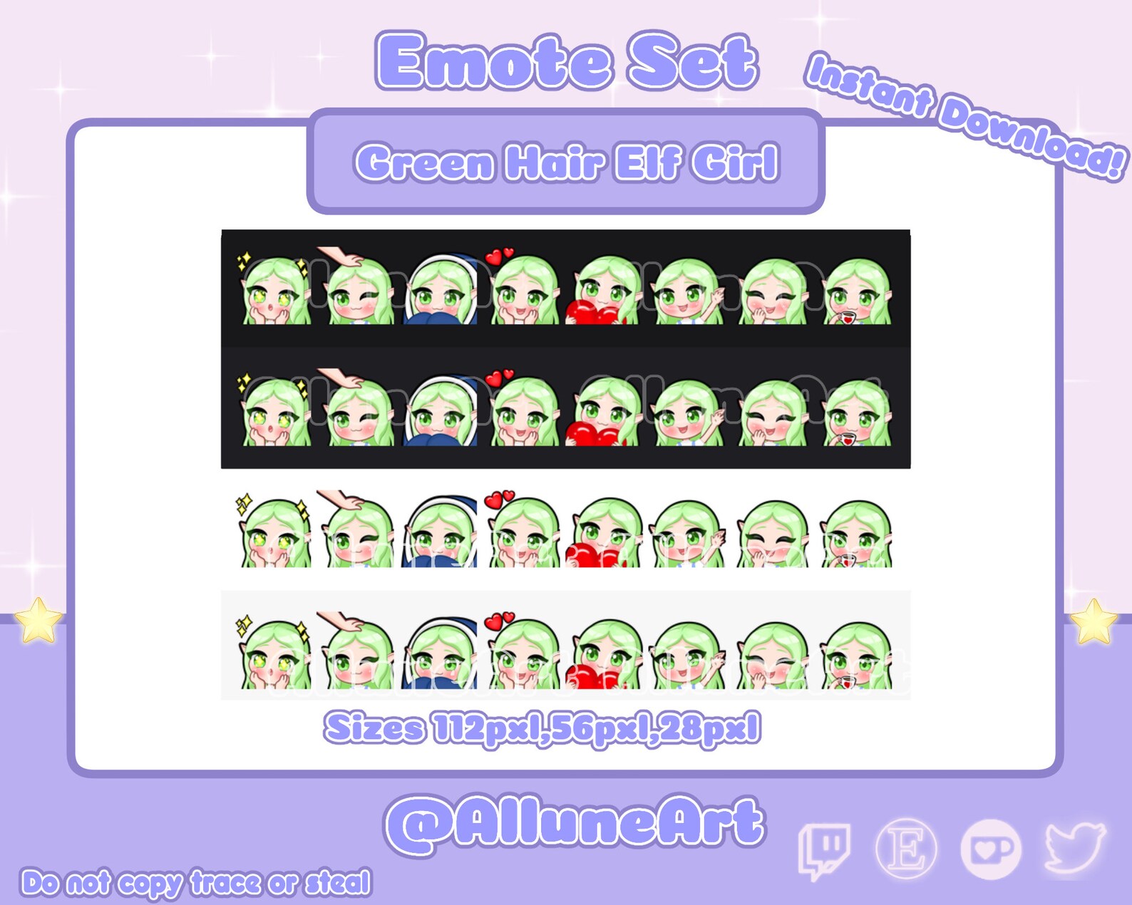 Cute Elf Girl - Green Hair - Pngtuber - Chibi - Streamer - Discord ...