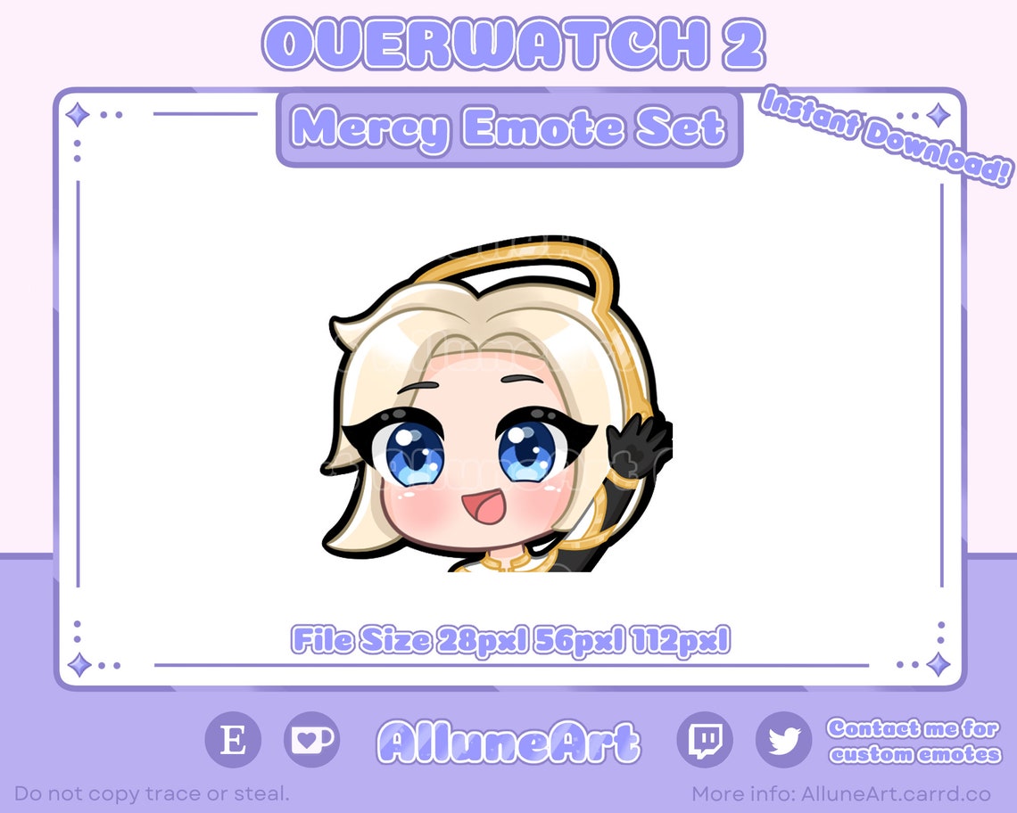 Mercy Overwatch 2 Cute Chibi Emotes for Twitch/youtube/kick - Etsy