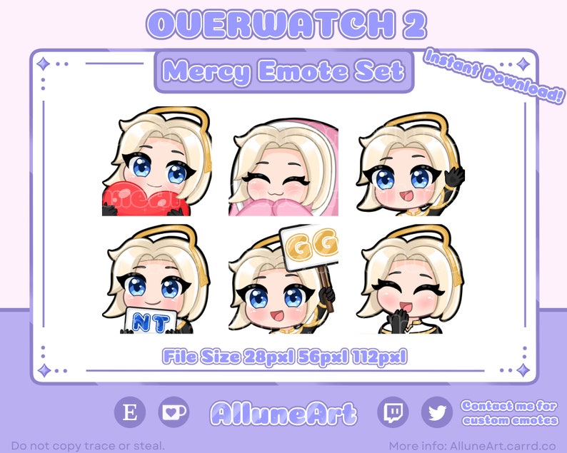 Mercy | Overwatch 2 | Cute | Chibi Emotes for Twitch/youtube/kick - Etsy