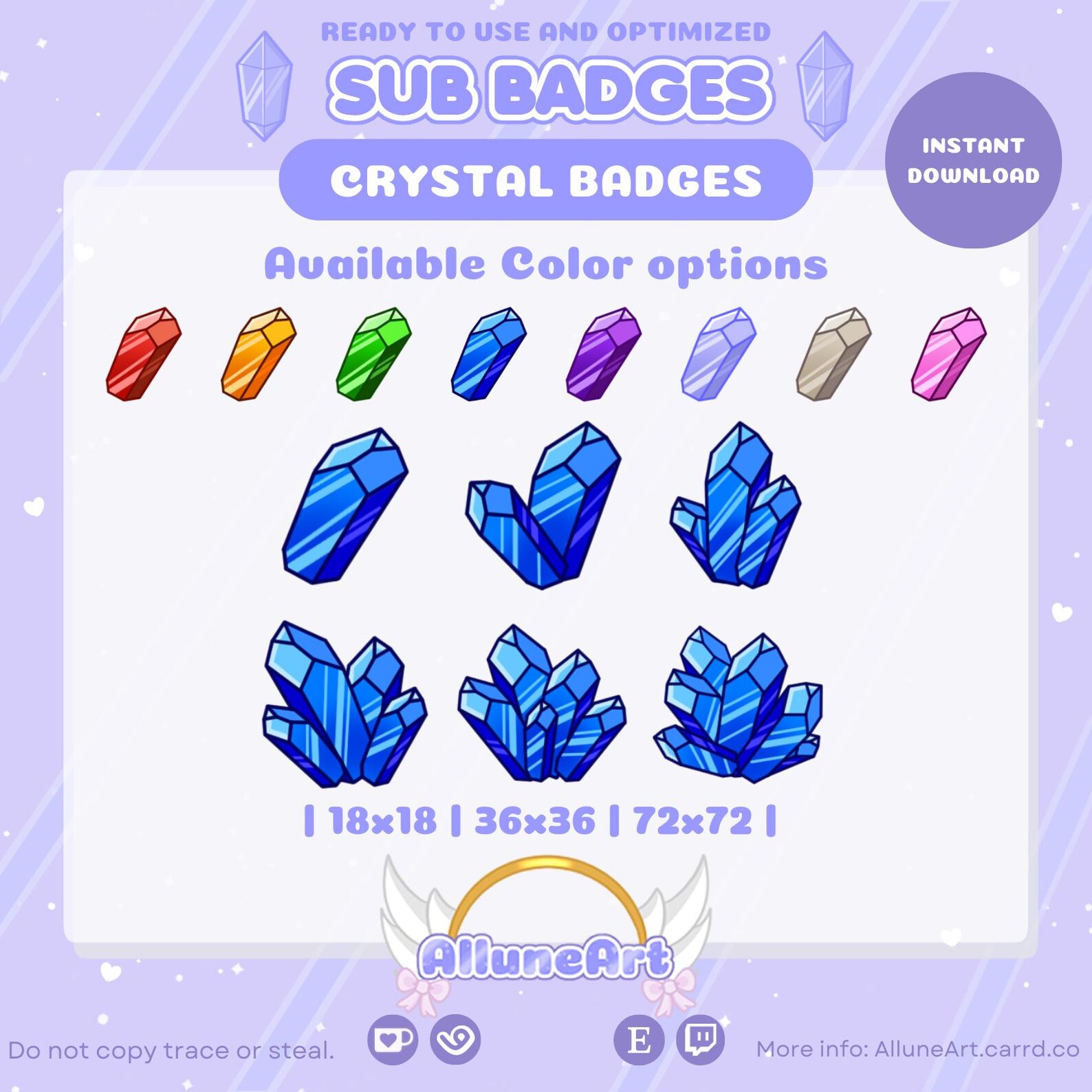 Crystal Sub / Bit Badges for Twitch | Sapphire | Cute | Subscriber ...