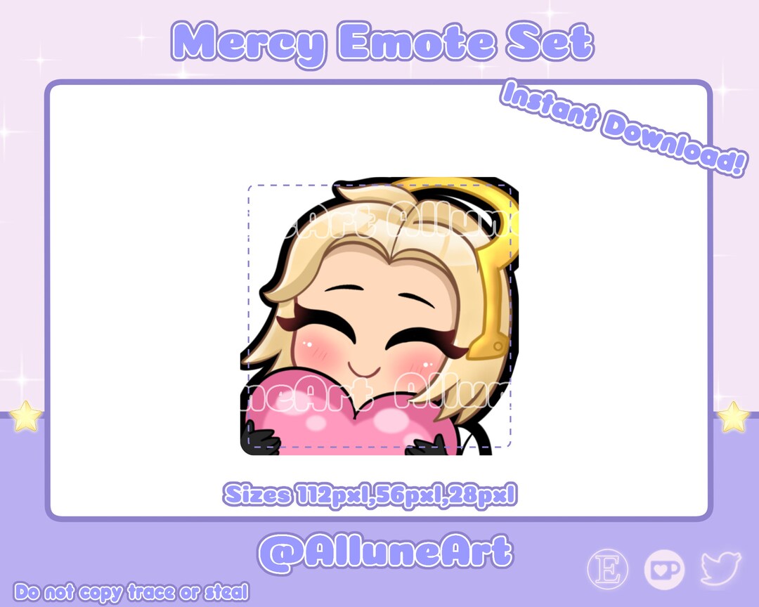 Cute Mercy Heart Love Emote Chibi Girl twitch Emotes Pack - Etsy