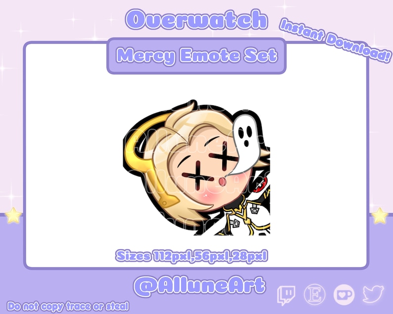 Cute Mercy Rip Emote - Chibi Girl -twitch Emotes Pack - Discord ...