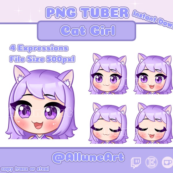 Purple Hair Vtuber - Etsy