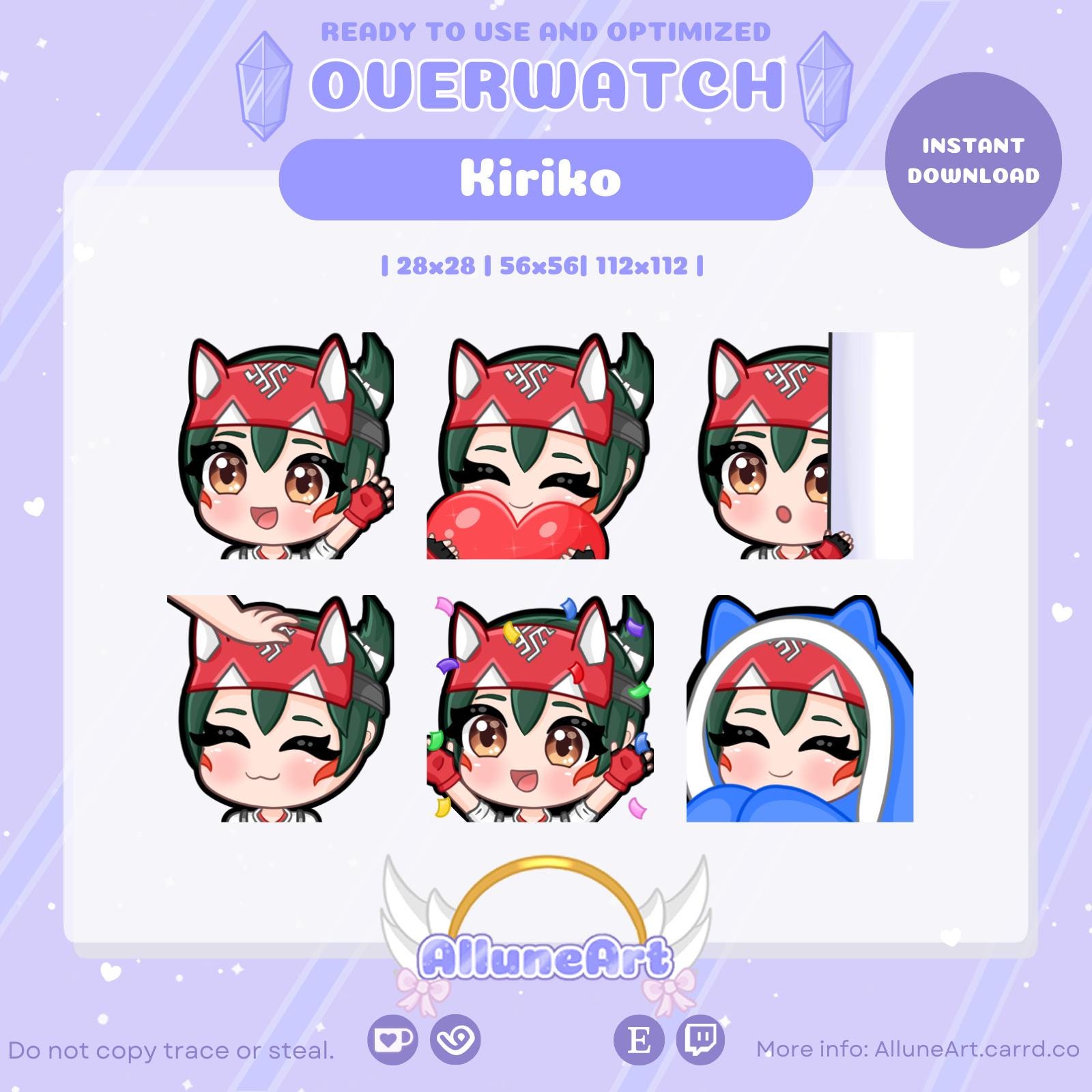Kiriko | Overwatch 2 | Cute | Chibi Emotes for Twitch/youtube/kick - Etsy