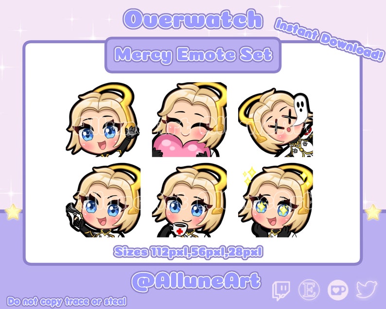 Mercy Overwatch 2 Cute Chibi Emotes for Twitch/youtube/kick - Etsy
