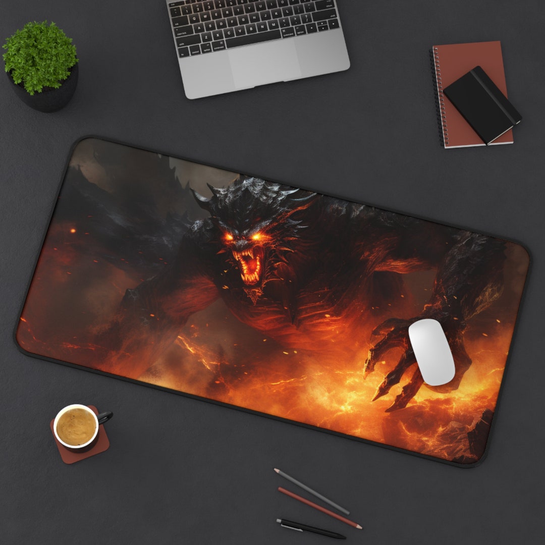 Balrog Desk Mat, Durin's Bane XXL Mouse Mat, Fire Monster, Balrog of ...