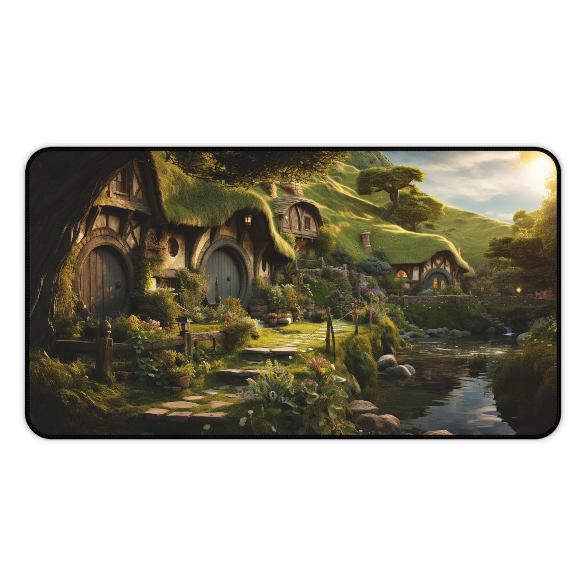 Hobbiton Imagined Desk Mat, the Shire XXL Mouse Mat, Cute Hobbit Holes ...