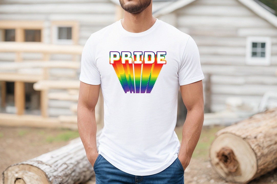 Pride Rainbow T-shirt, Colorful Pride Shirt, Rainbow Typology, LGBTQ ...