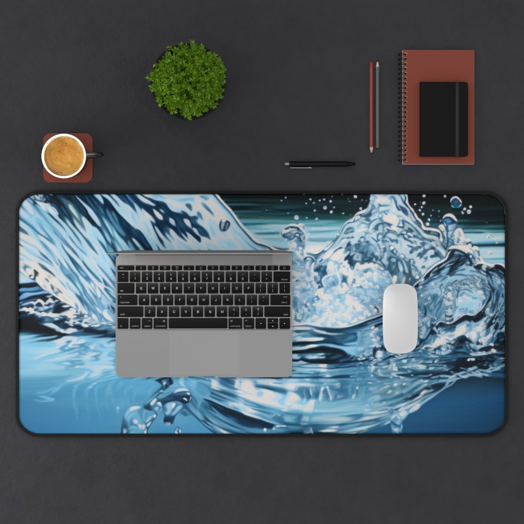 Water Splash Desk Mat, Liquid Pad, Aquatic Splash Blue XXL Mouse Mat ...