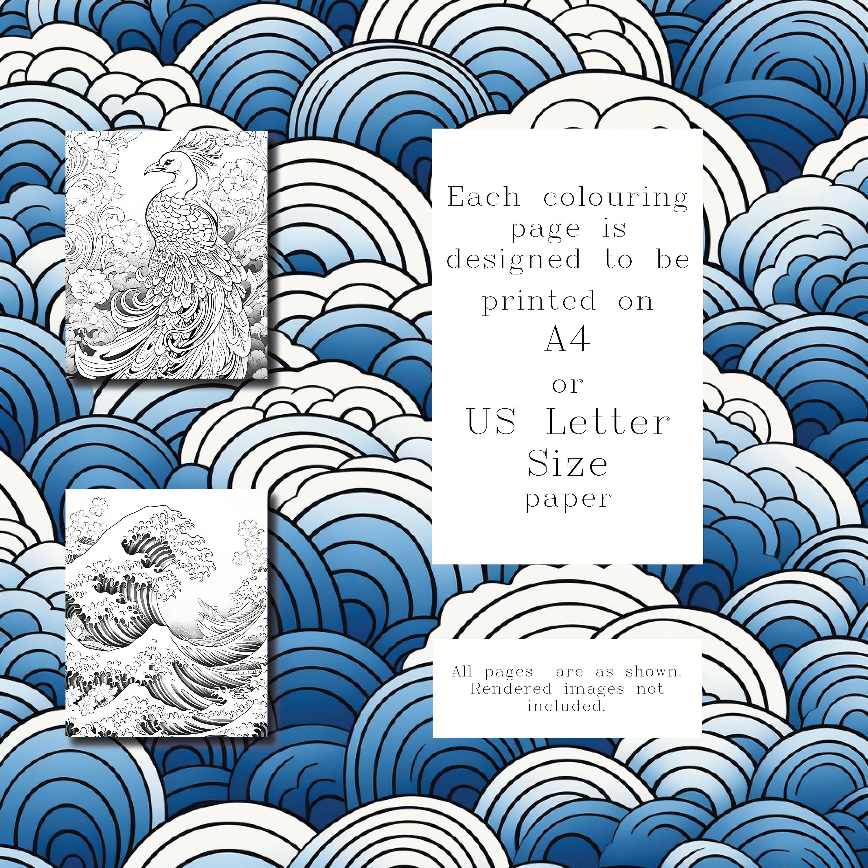 20 Japanese Culture Coloring Pages, Grayscale Images, Digital Adult ...