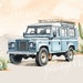 Watercolor Vintage Land Rover Defender Clipart - Vintage Car Clipart ...