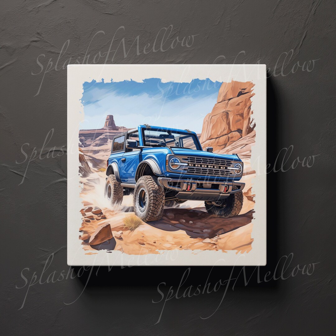 Bronco Digital Prints - Set of 2 - Desert-crossing Blue Bronco ...