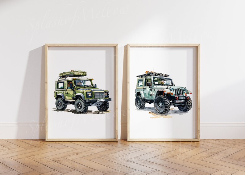 Watercolor Toy Style Land Rover Defender Clipart - Car Clipart ...