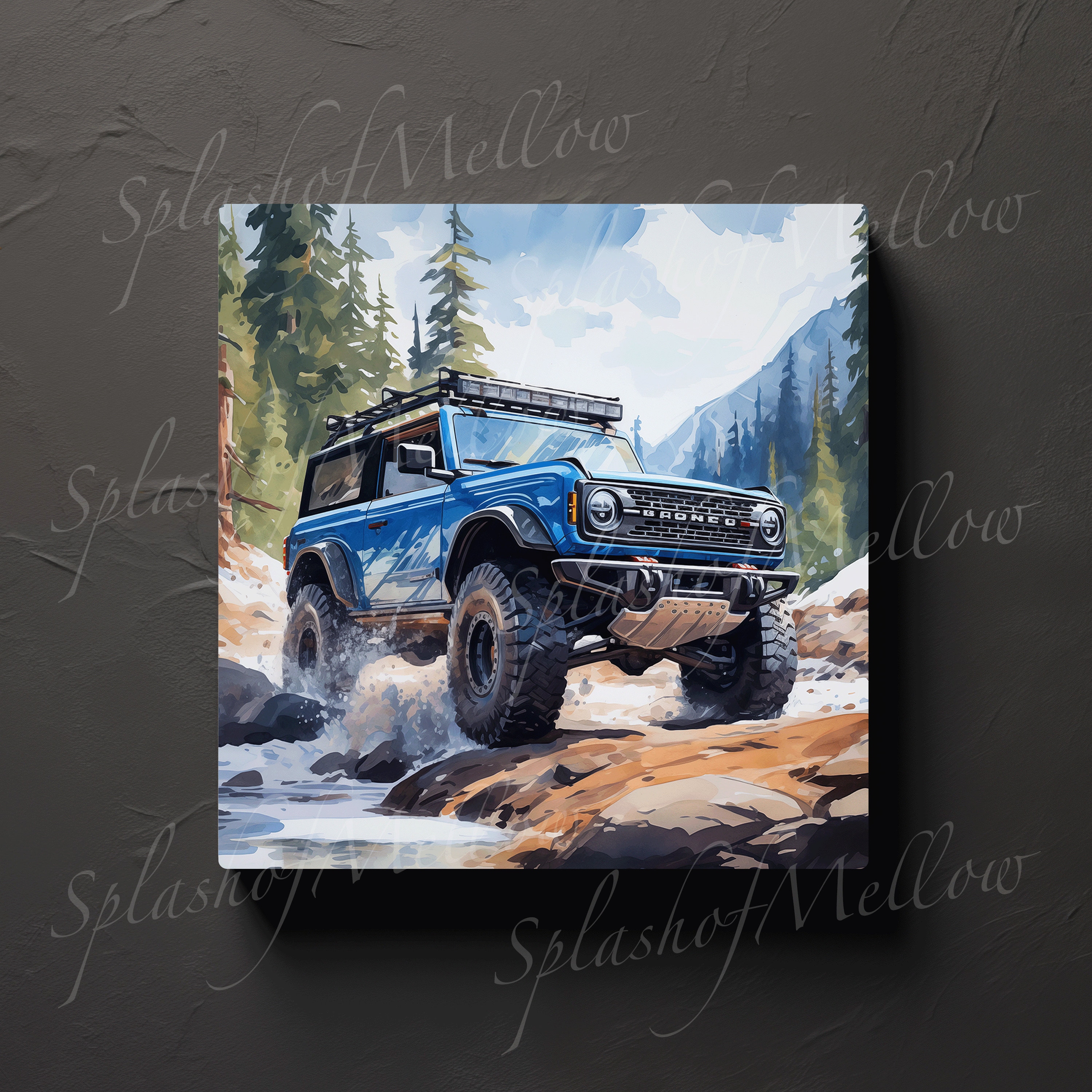 Bronco Digital Prints - Set of 2 - River-crossing Blue Bronco ...