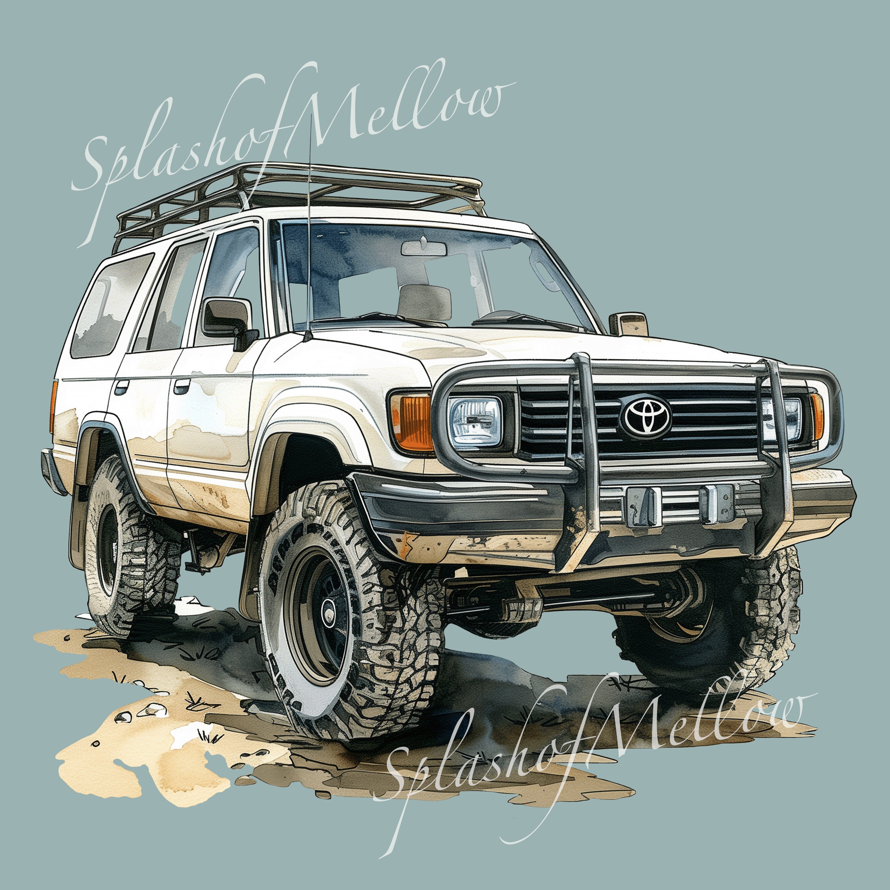 Watercolor Vintage 4runner Clipart - Vintage Car Clipart - Vintage Car ...