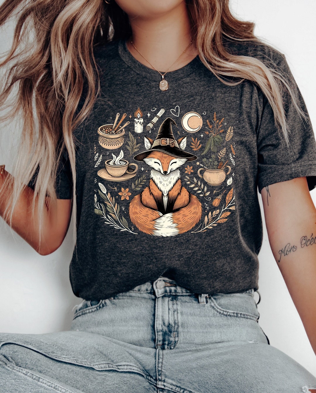 Cozy Cute Fox Cottagecore Sweatshirt, Vintage Forest Witch Aesthetic ...