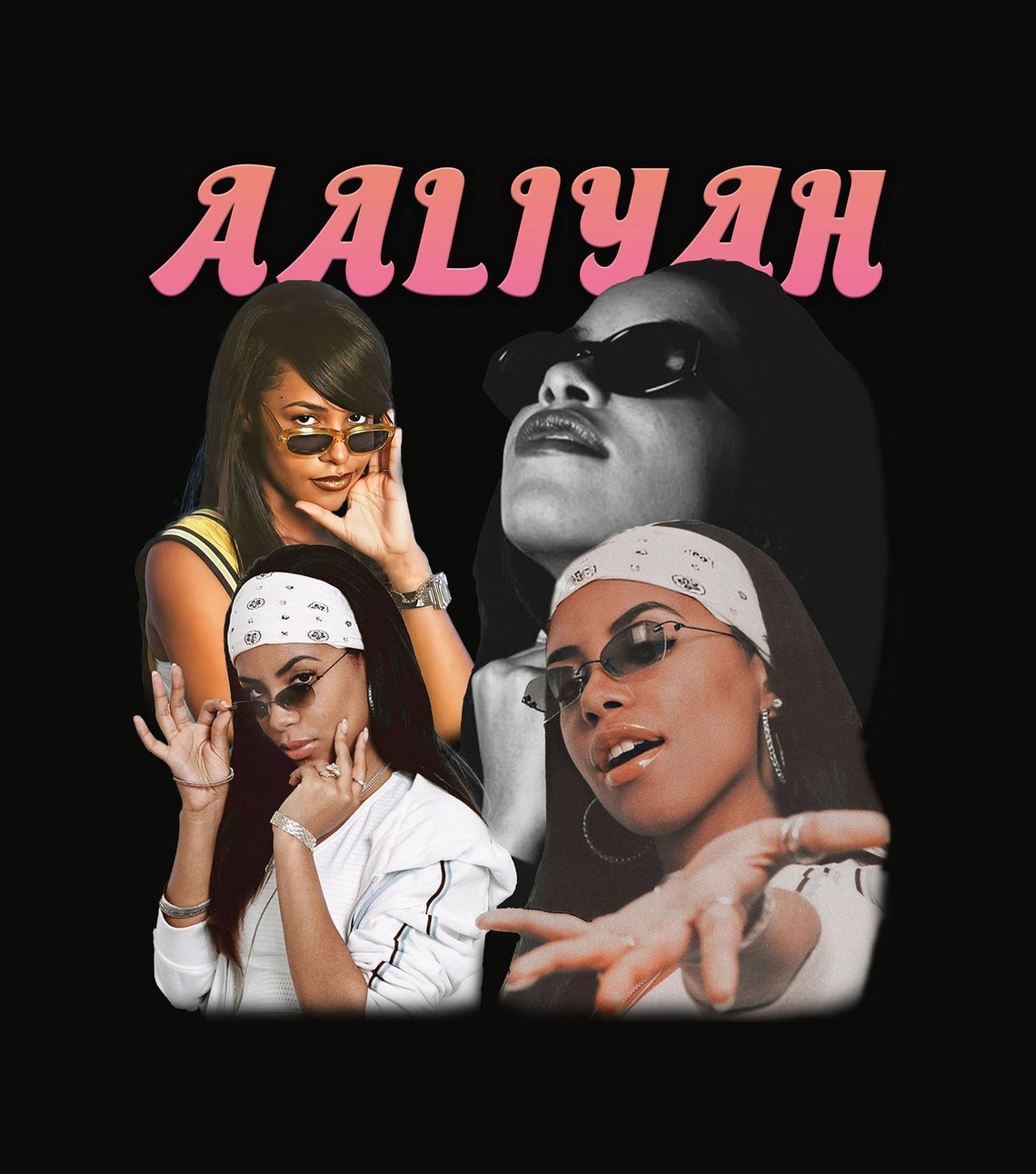 Aaliyah Thirt Design. PNG Digital 4500x5100 Px.retro 90s - Etsy