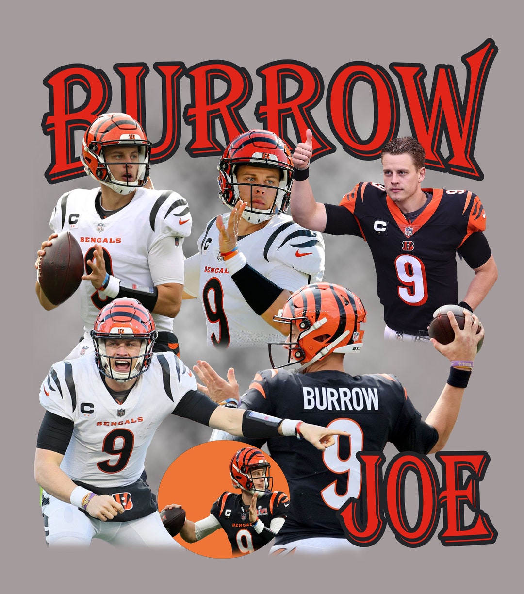 Joe Burrow T Shirt Design PNG Instant Download 300 Dpi - Etsy