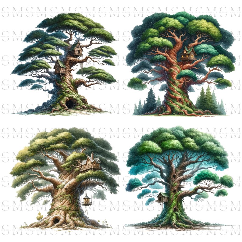 Enchanted Forest Trees Models Clipart, Tree, Owl, Deer, Enchanted ...