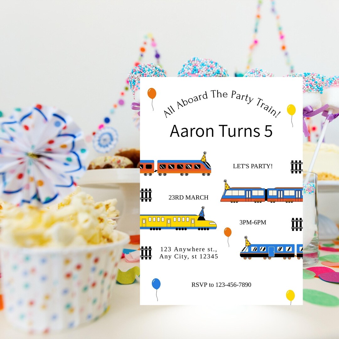 Editable Train Party Invitation Instant Download of Train - Etsy España