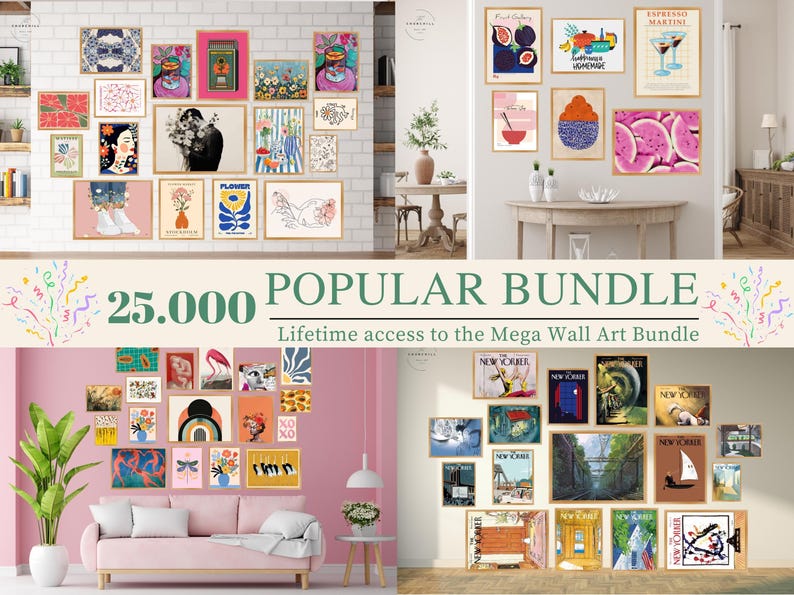 POPULAR SALE, Mega Bundle, Printable Wall Art, Gallery Wall Set, Bundle ...