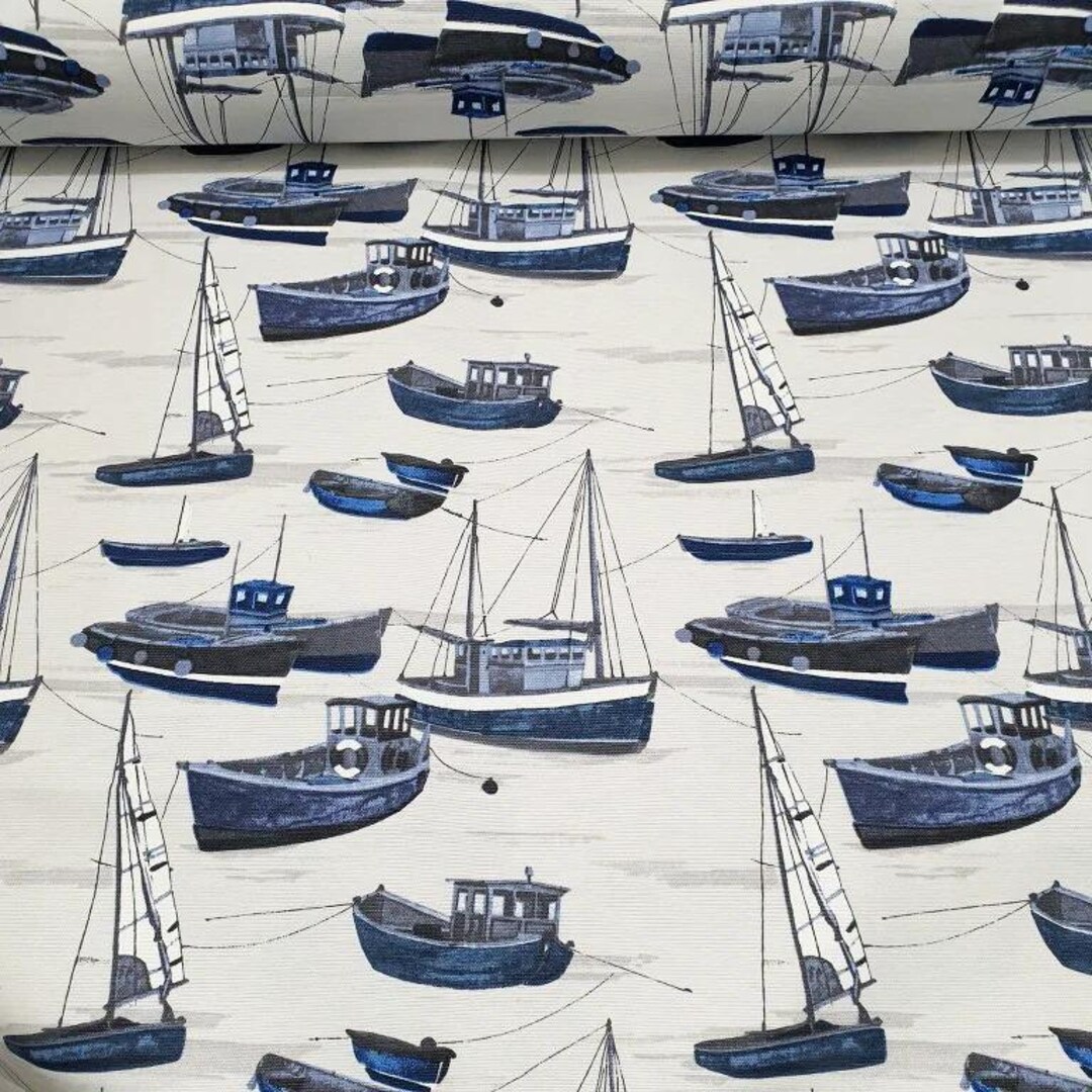 Wella Boats Panama Linen Fabric – Nautical Cotton Blend for Coastal ...